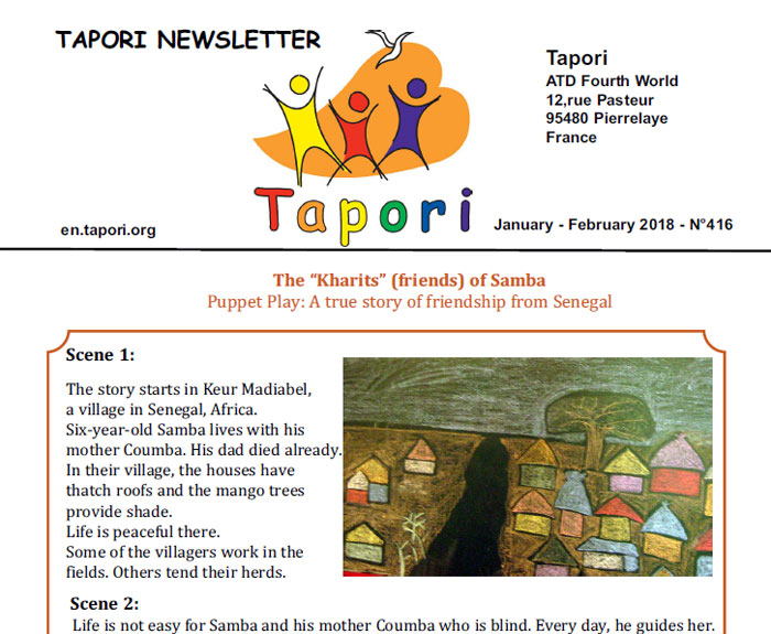 Tapori Newsletter – January & February 2018 - ATD Fourth World