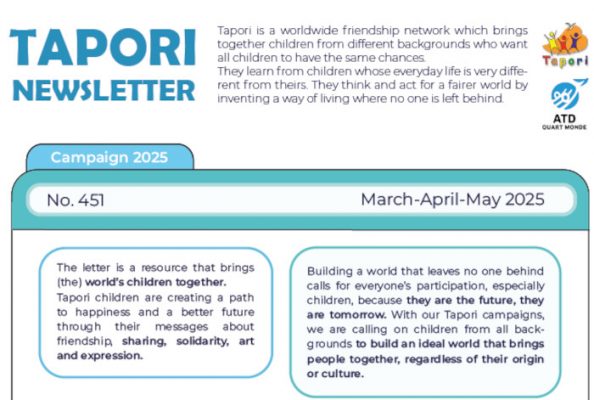 Tapori Newsletter | N° 451 | Campaign 2025 - ATD Fourth World